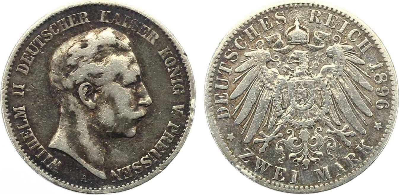 1896 2 Mark Preussen Wilhelm II ss | MA-Shops