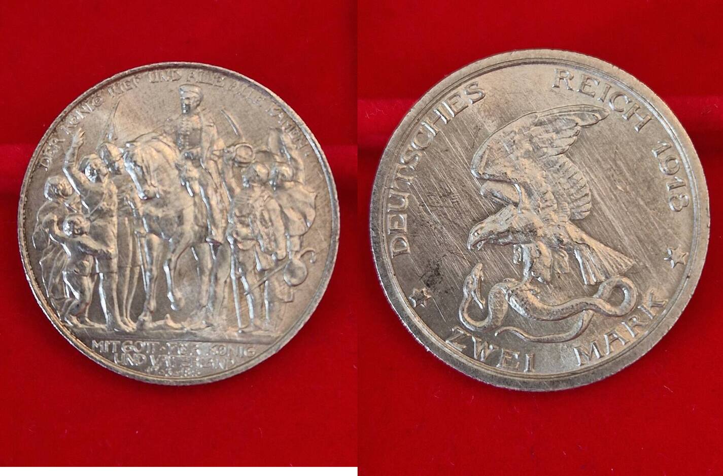1913 2 Mark Befreiungskriege vz-st Rückseite Kratzer | MA-Shops