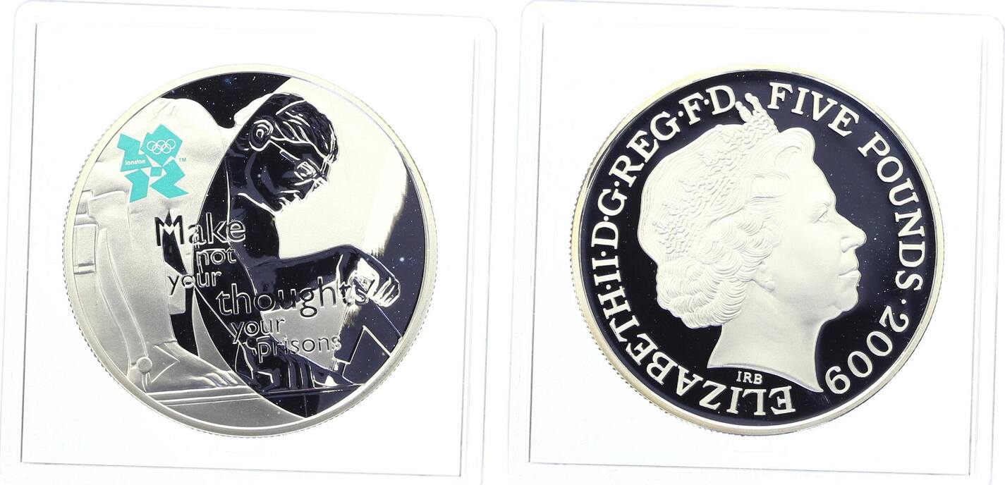 2009 Großbritannien 5 Pounds London Sir Isaac Newton 28g Silber 925 pp ...