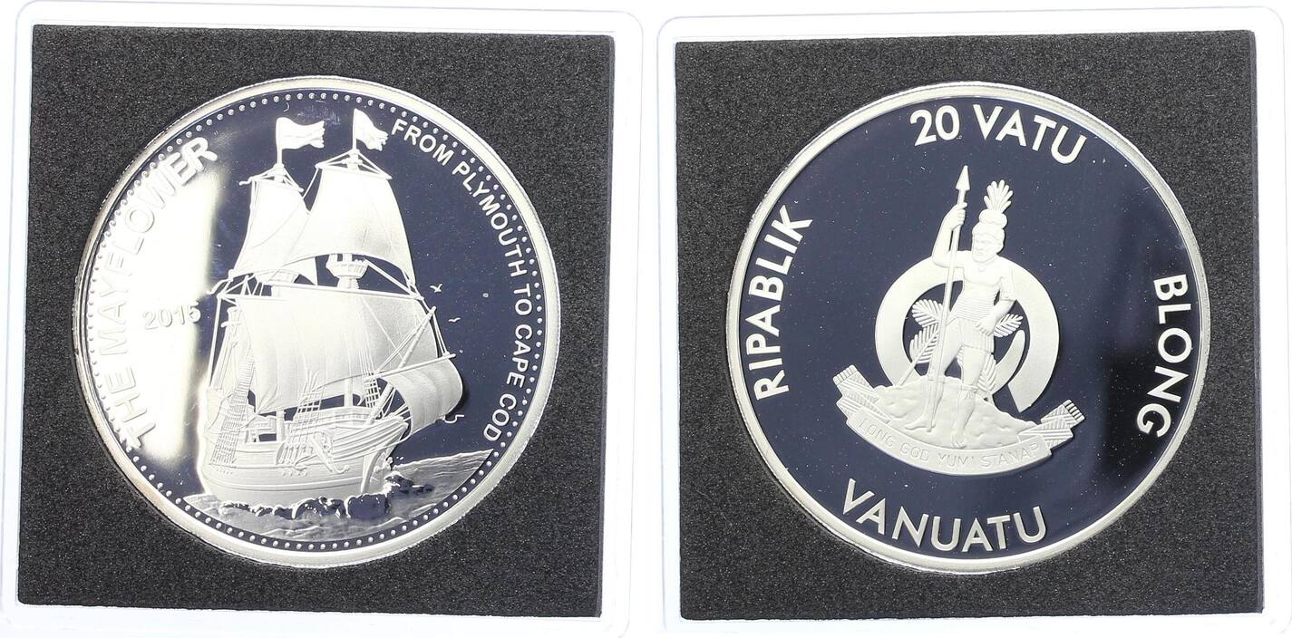 Vanuatu 20 Vatu The Mayflower 2015 Silber pp | MA-Shops