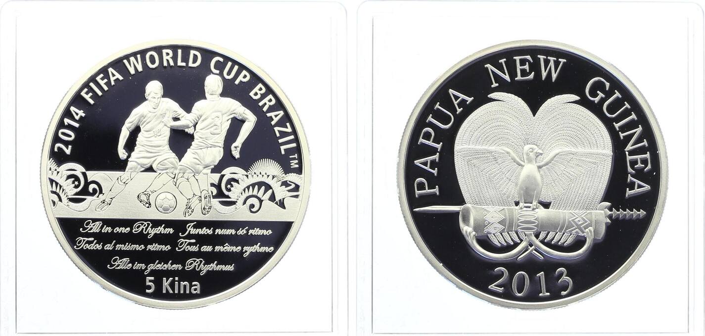 2013 Papua Neuguinea 5 Kina 2014 WM Brasilien PP | MA-Shops