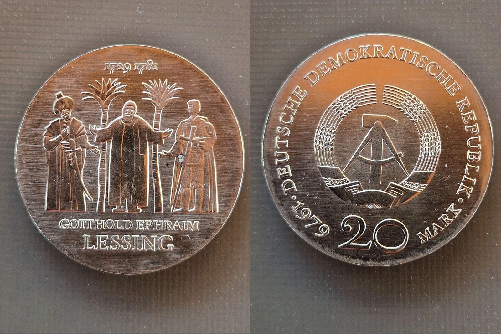 1979 20 Mark Lessing ST kleiner schwarzer Punkt | MA-Shops