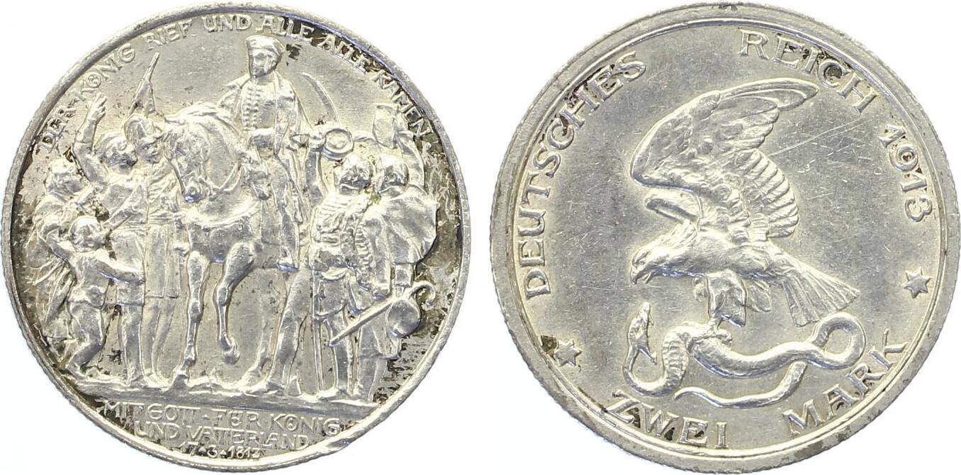 1913 2 Mark Befreiungskriege vz | MA-Shops