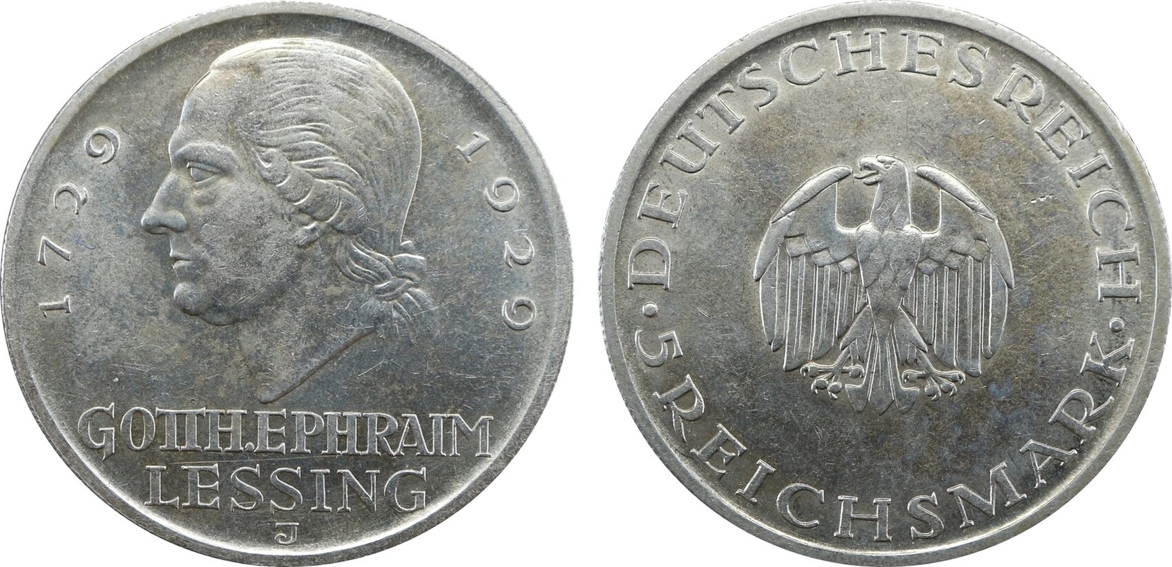 1929 J 5 Mark Lessing vz+ | MA-Shops