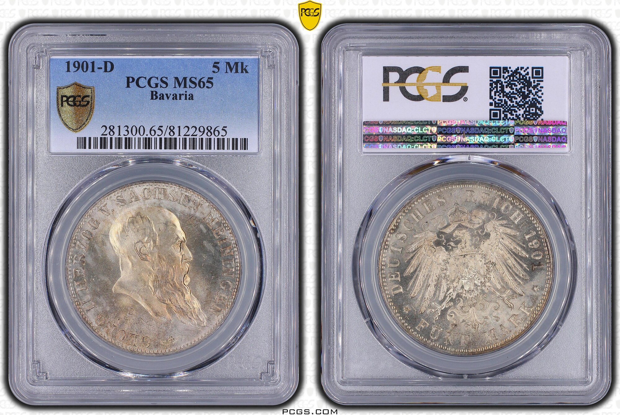 5 Mark Sachsen Meiningen 1901 j150 PCGS MS 65 | MA-Shops