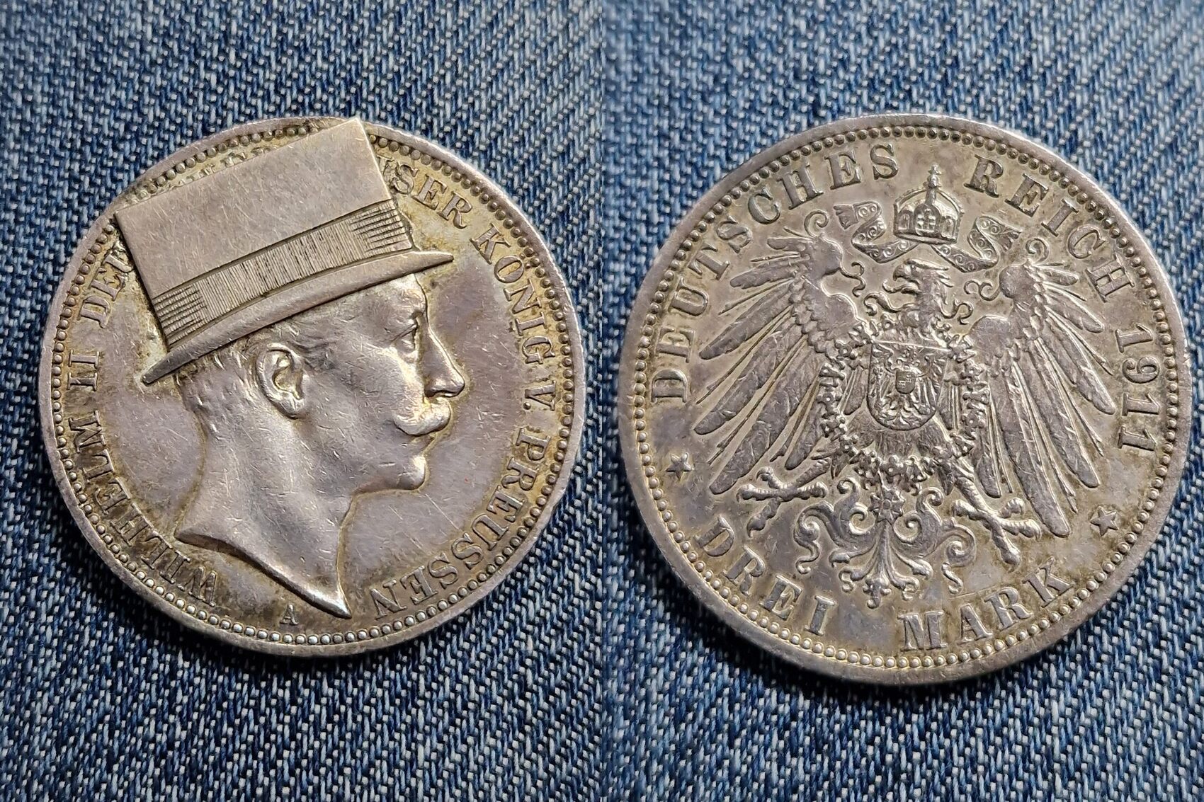 3 Preussen Willhelm II 1911 Vz aufgelöteten Zylinder | MA-Shops