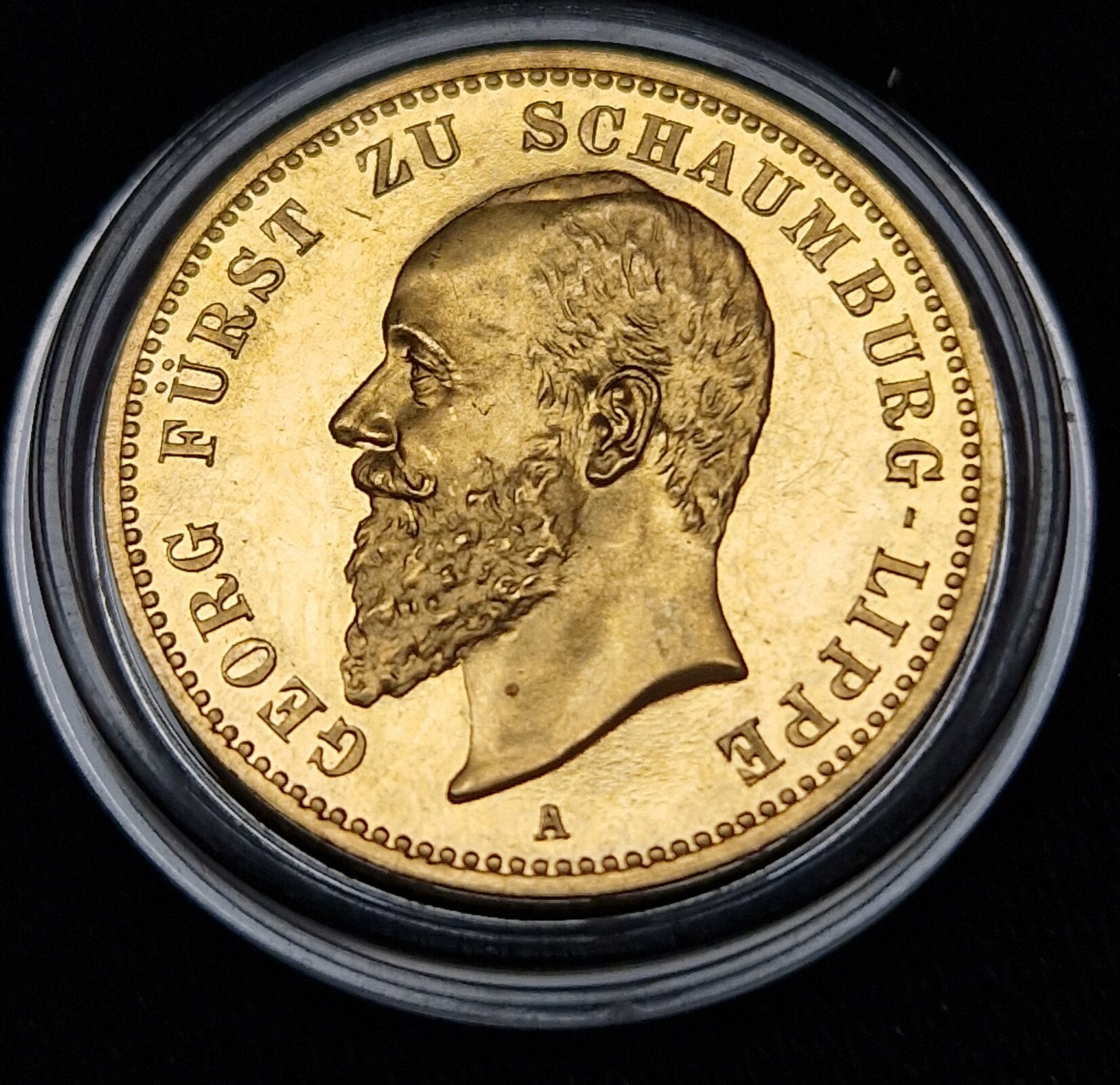 20 Mark Schaumburg Lippe 1898 Georg Jseger 285 polierte Platte Avers ...