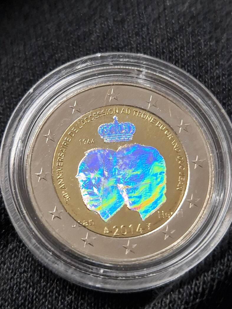 2 Euro Sondermünze Luxemburg 2014 Thronbesteigung Großherzog Jean ...