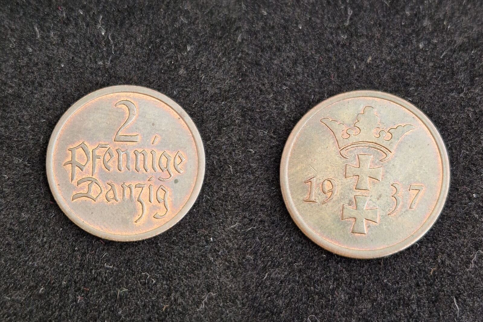 1937 2 Pfennig Danzig vz-st feine Patina | MA-Shops