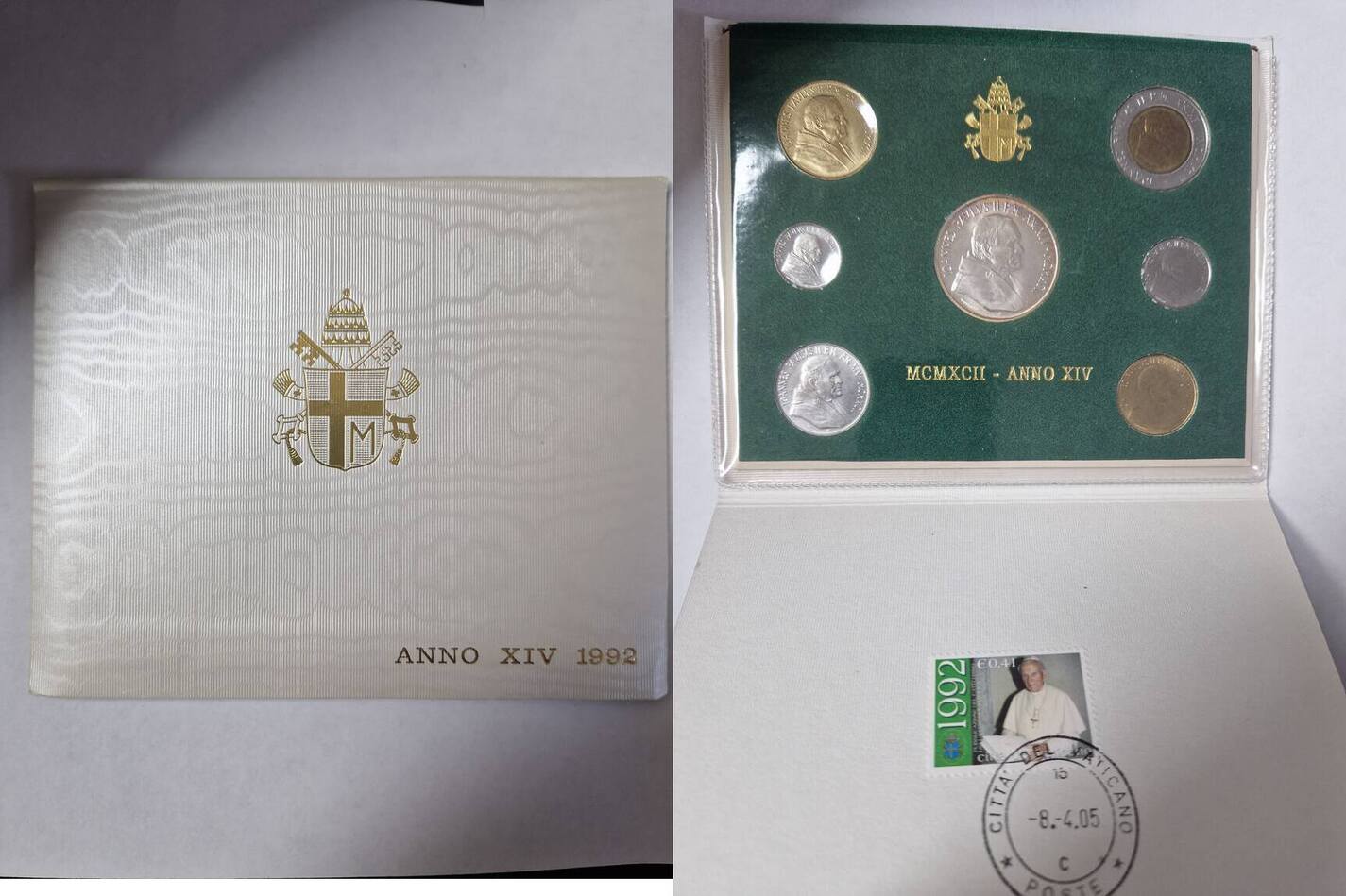 1992 KMS VATIKAN 1966 10 bis 1000 Lire Johannes Paul II Bankfrisch | MA ...