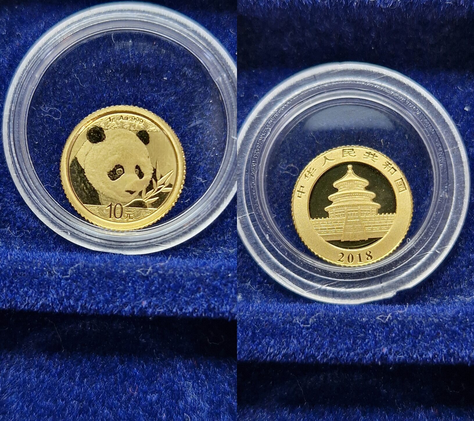 2018 China 10 Yuan Panda 1g Gold Bankfrisch | MA-Shops