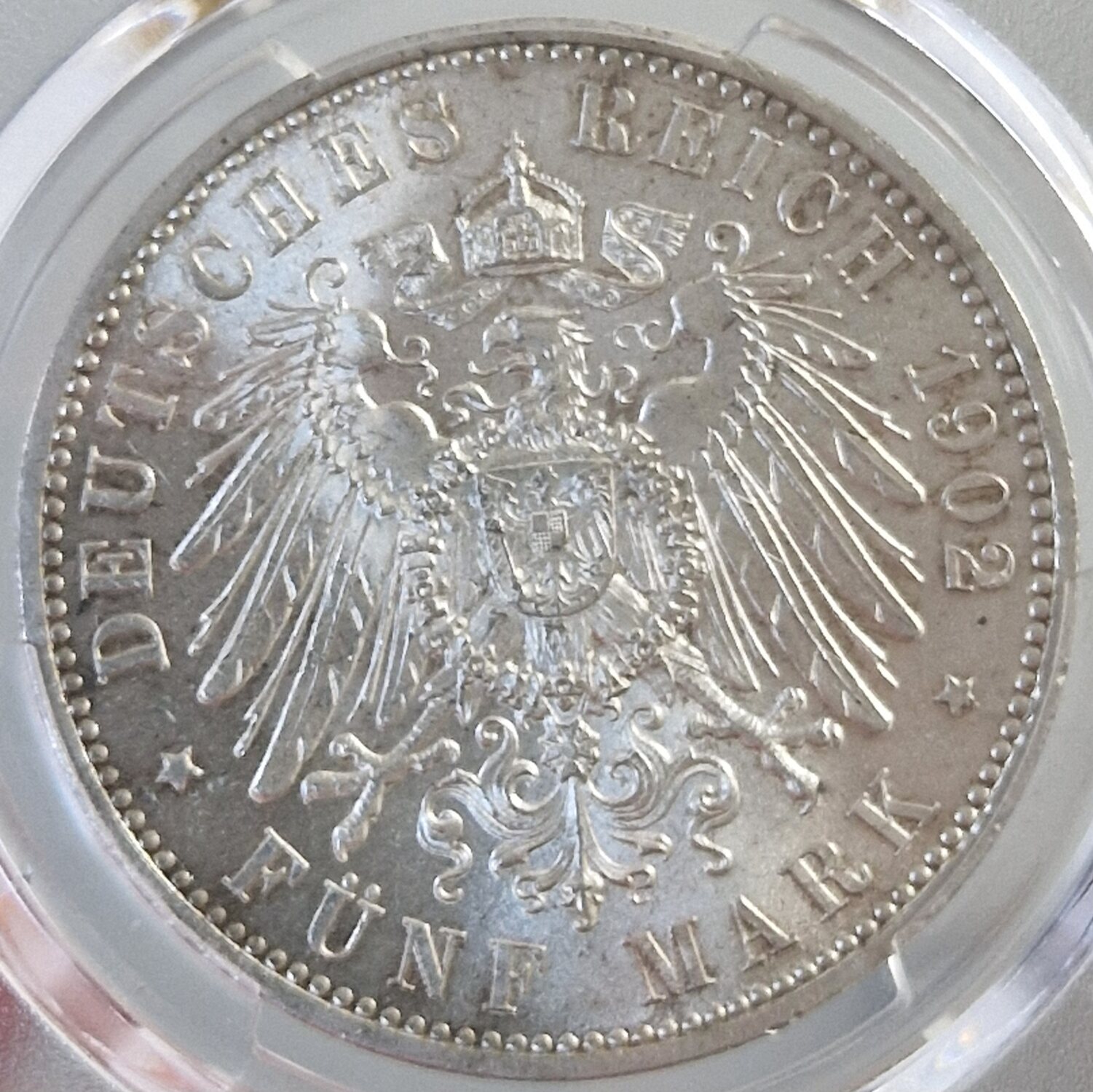 Saxony 1902-E 5 Mk Death J-128 MS65 | MA-Shops
