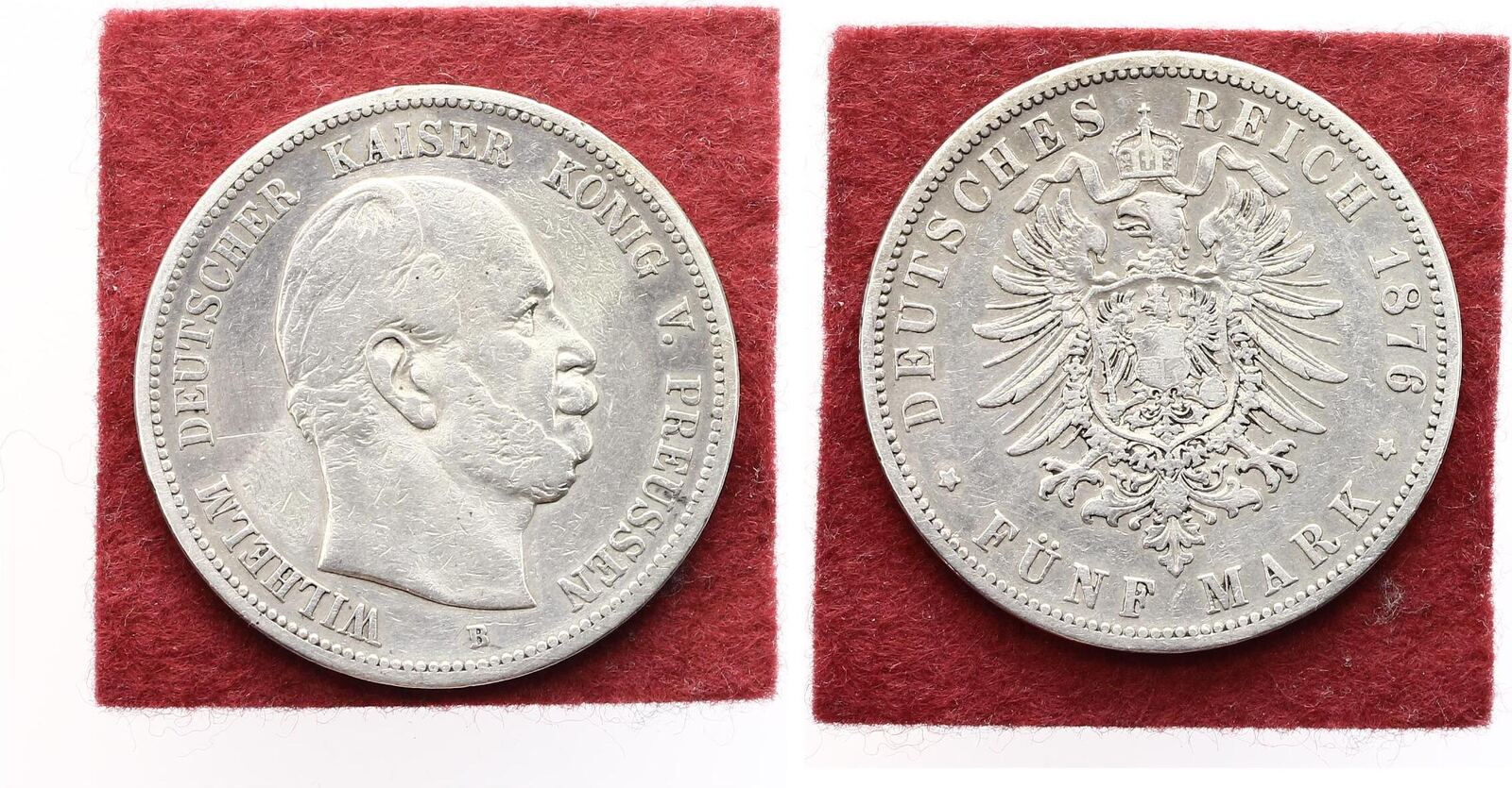 1876 B 5 Mark Preussen Wilhelm I ss | MA-Shops