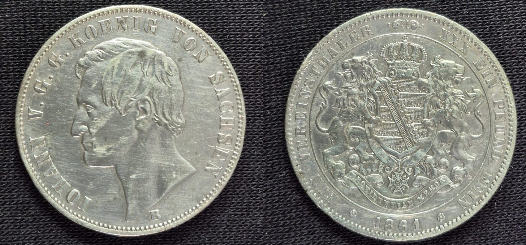 1861 B Taler Sachsen ss-vz | MA-Shops