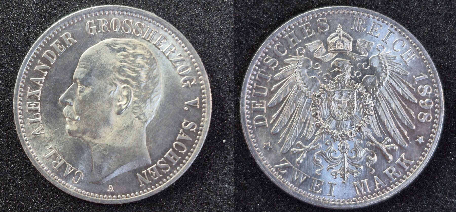 2 Mark Sachsen Weimar Eisenach 1898 Carl Fast Prägefrisch | MA-Shops