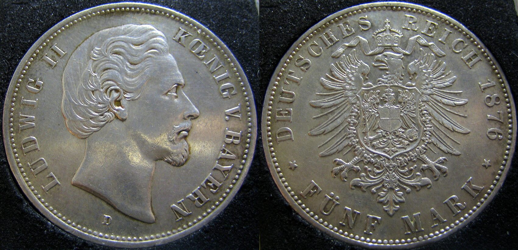 1876 5 Mark Bayern Ludwig II Fast vorzüglich | MA-Shops