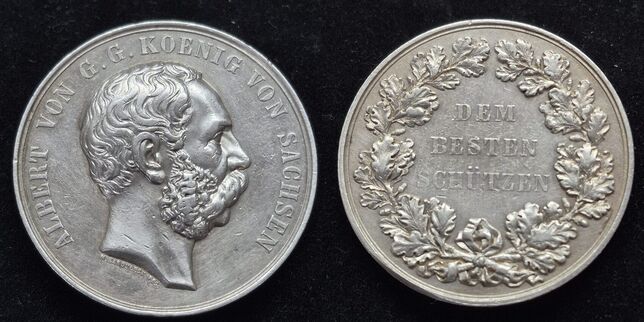 Sachsen Medaille Albert den besten Schützen Barduleck 56 ss-vz | MA-Shops