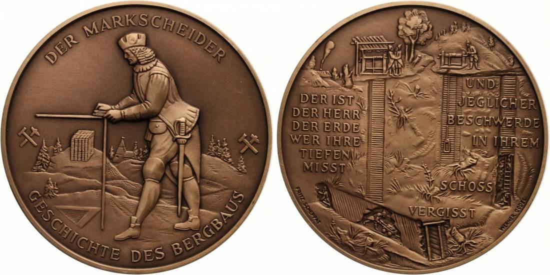 Medaille Geschichte des Bergbaus Der Markscheider prägefrisch | MA-Shops