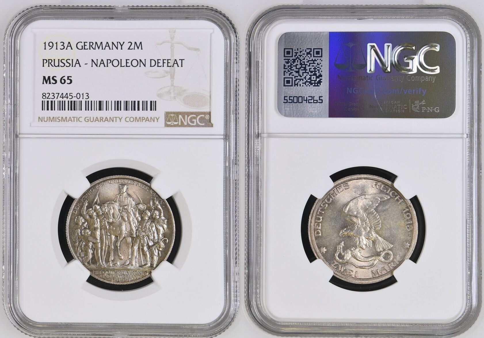 GERMANY 1913A 2 Mark Befreiungskriege NGC MS 65 | MA-Shops