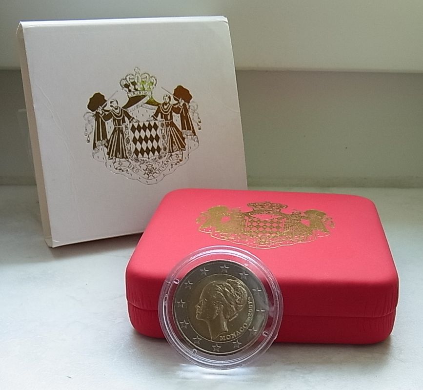 2007 2 Euro Monaco Grace Kelly bankfrisch mit Umverpackung und Etui ...