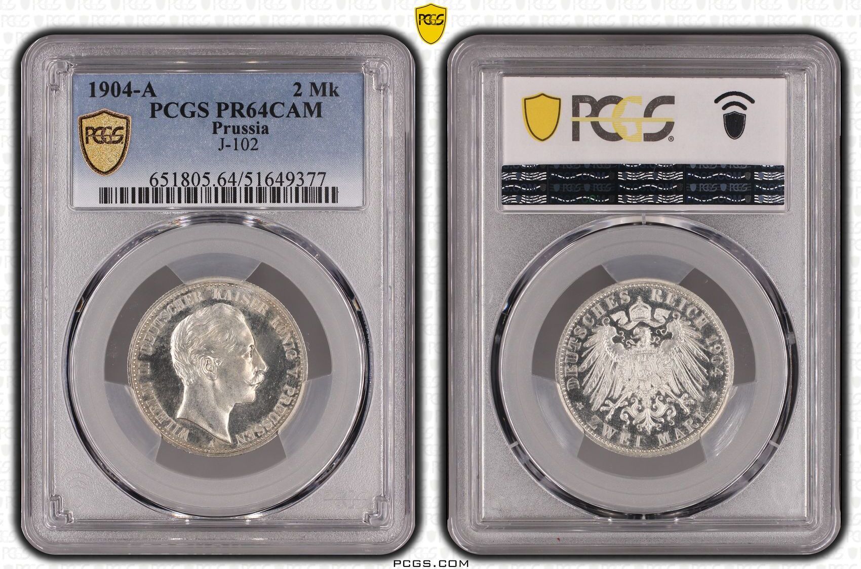 Prussia 2 Mark Preussen Wilhelm II 1904-A 2 Mk J-102, CAM PR64CAM | MA ...