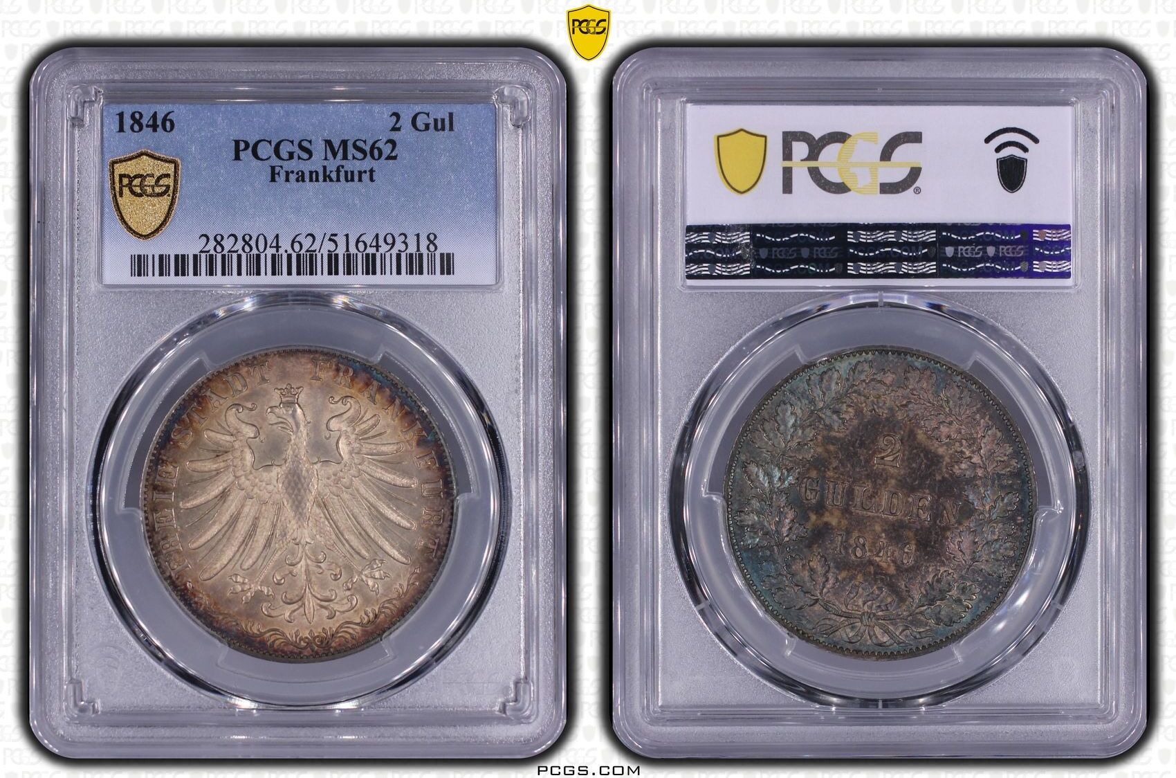 Frankfurt 1846 2 Gulden MS62 | MA-Shops