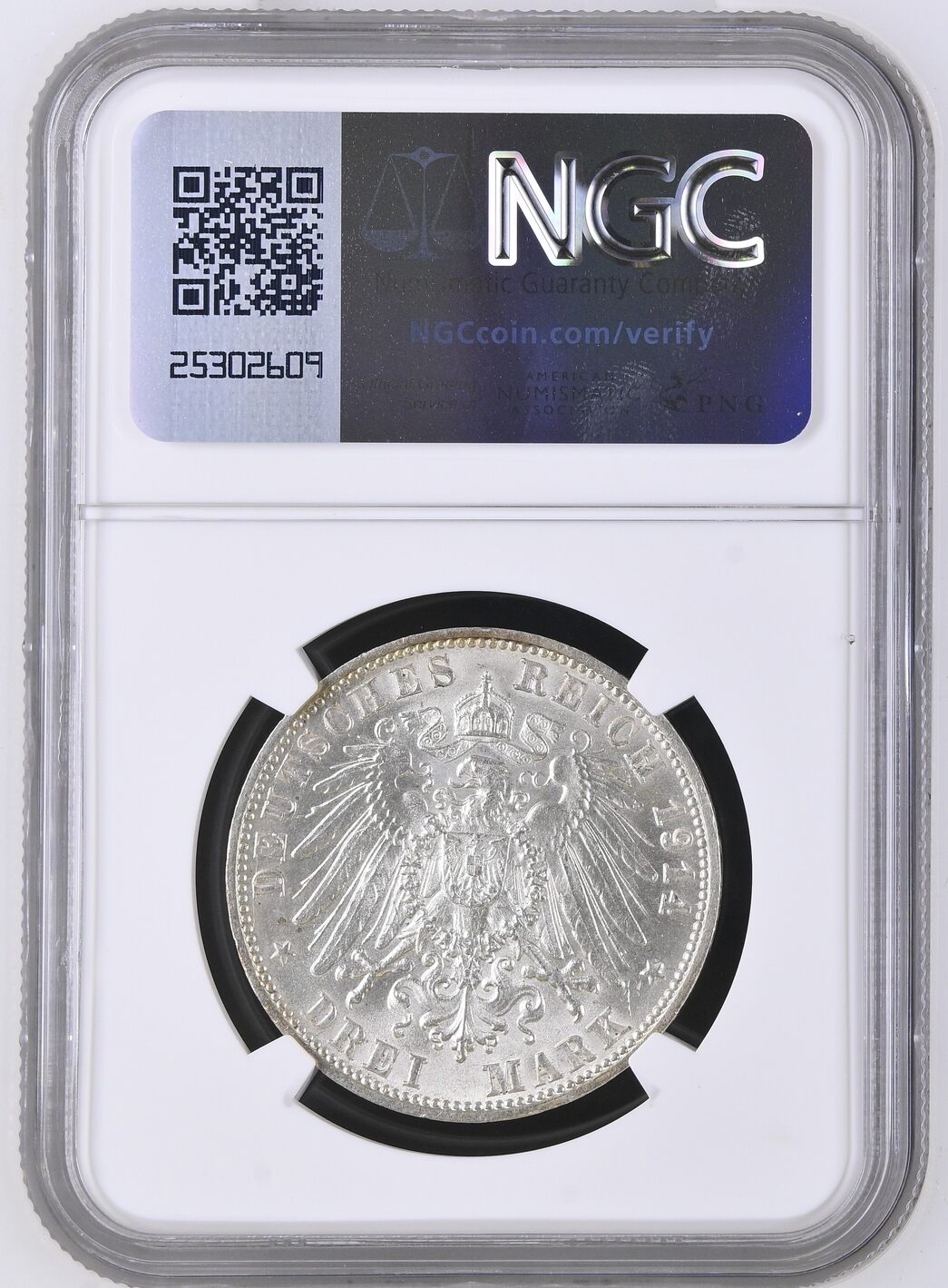 GERMANY 1914F 3 Mark Württemberg NGC MS 63 | MA-Shops
