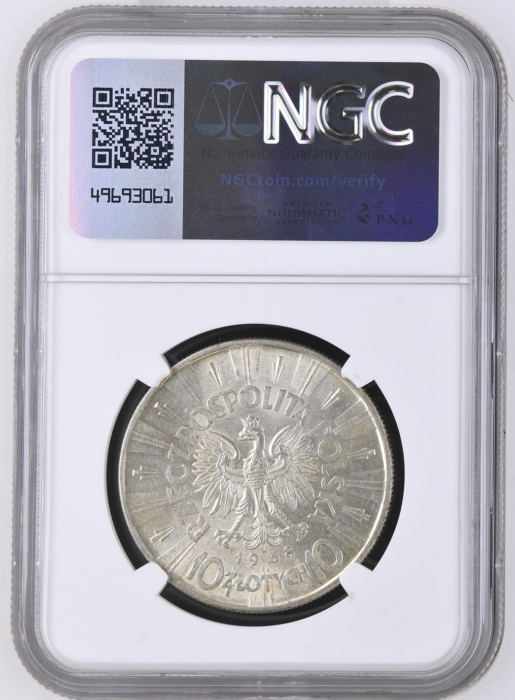 POLAND 10Z 1938 Polen 10 Zloty Silber Josef Pilsudski NGC UNC DETAILS | MA-Shops