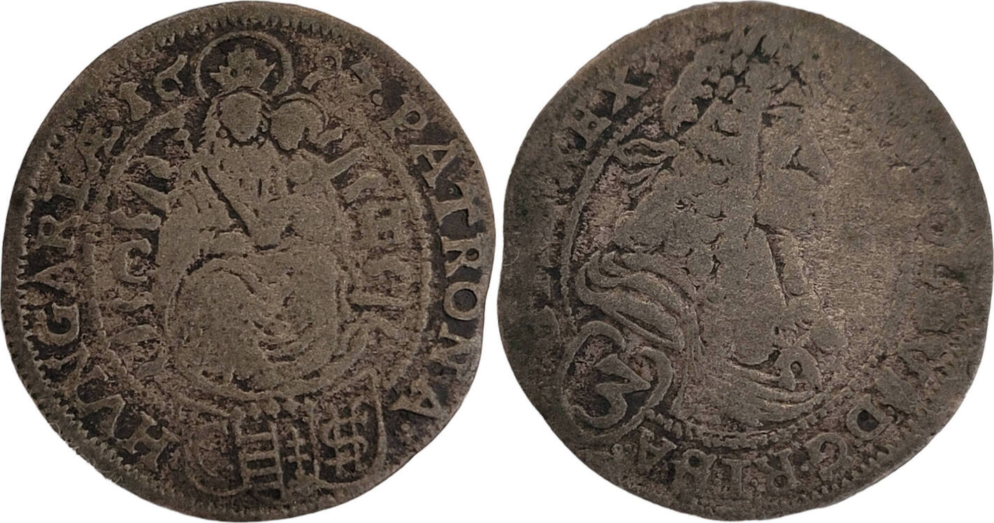 RDR, Österreich -Ungarn 3 Kreuzer 1697 C-H C $ - Pressburg Pozsony Leopold I. 1658-170 5 s-ss ...