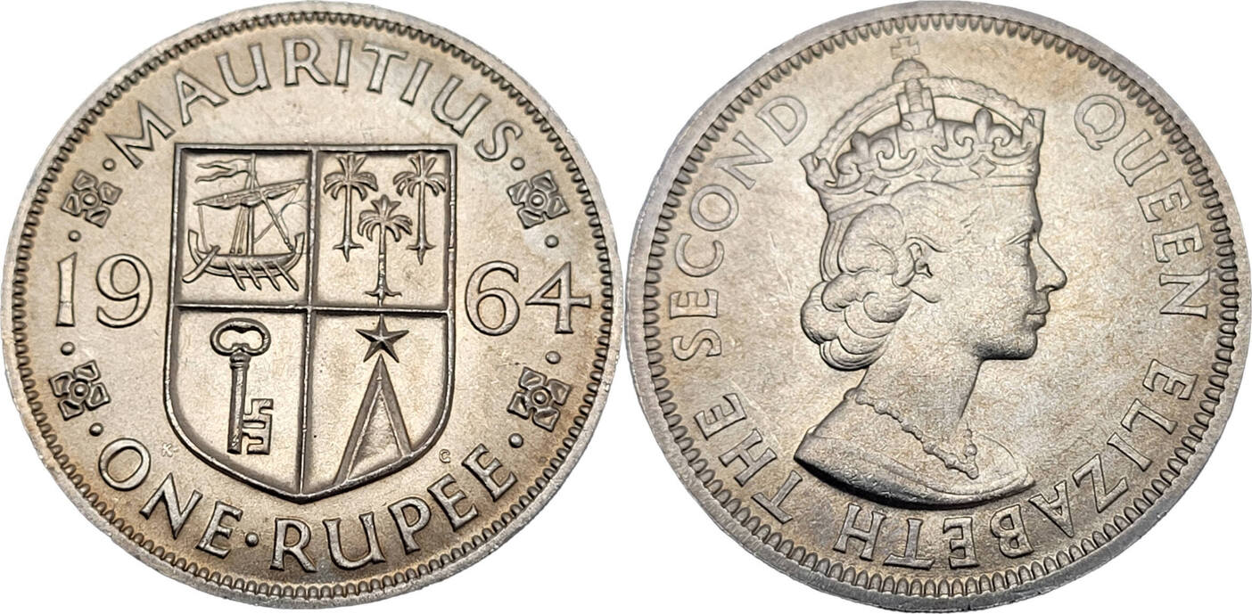 Mauritius 1 Rupee 1964 Königin Elizabeth II (1953 - 1986) unc | MA-Shops