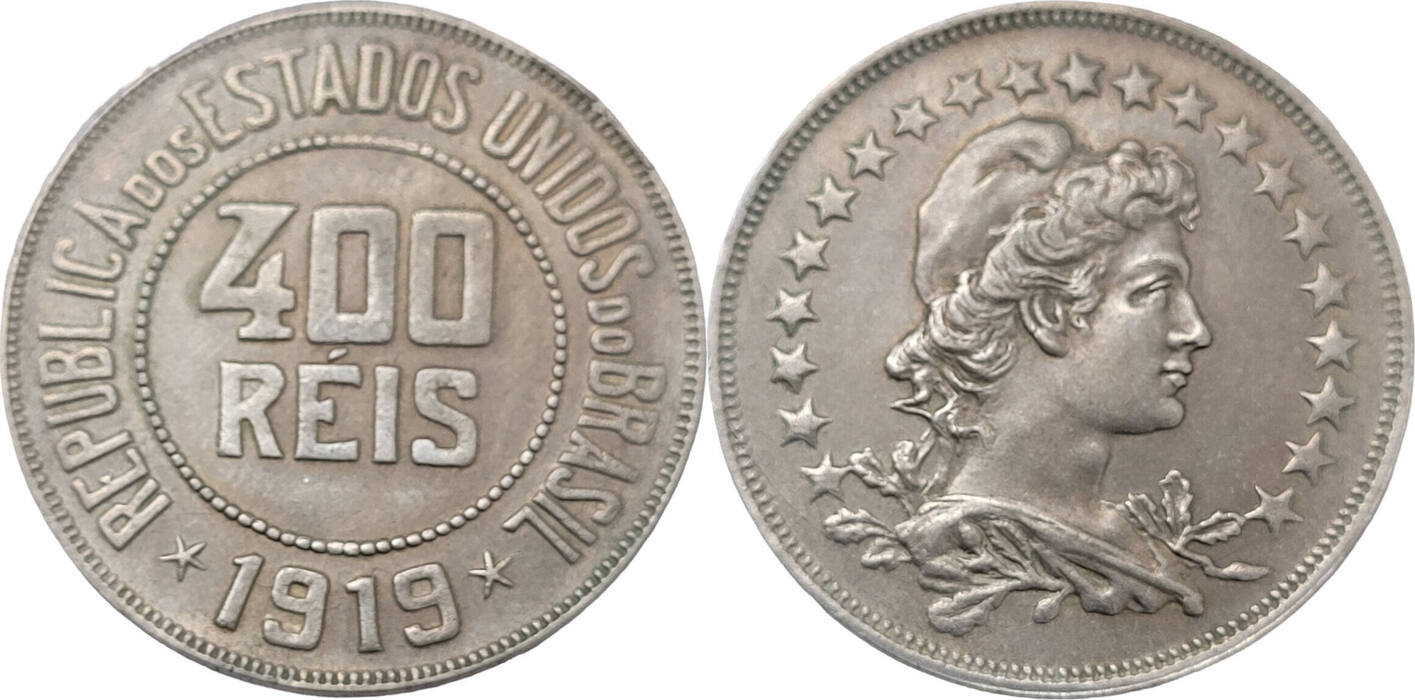 Brasilien 400 Reis 1919 Erste Republik (1889 - 1942) vz+ | MA-Shops