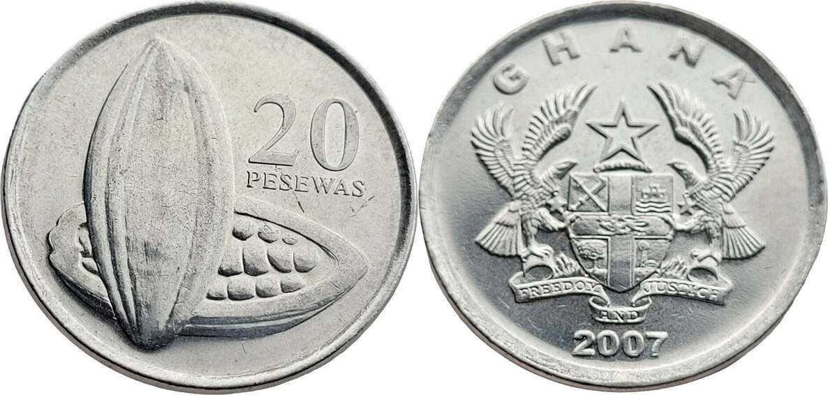 Ghana 20 Pesewas 2007 Republik seit 1965 vz-st | MA-Shops