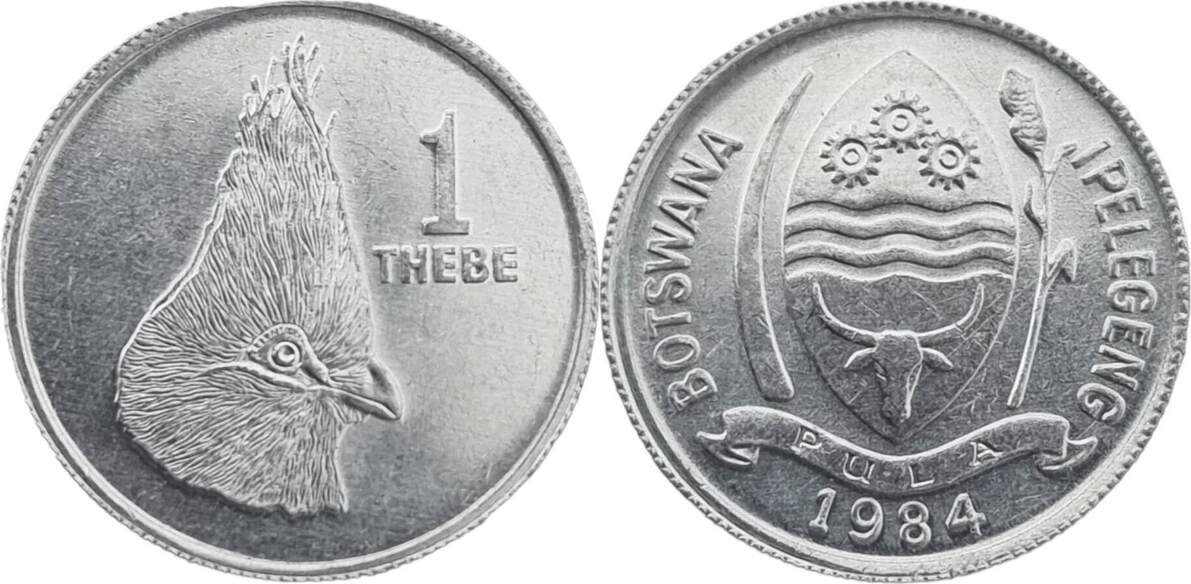 Botswana 1 Thebe 1984 Umlaufmünze vz-st | MA-Shops