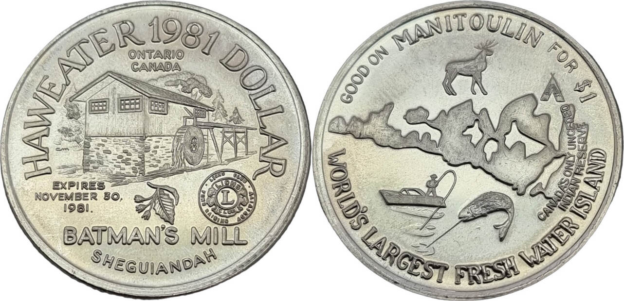 Kanada 1 Tarde Dollar 1981 Ontario - Batman´s Mill - Medaille unc | MA ...