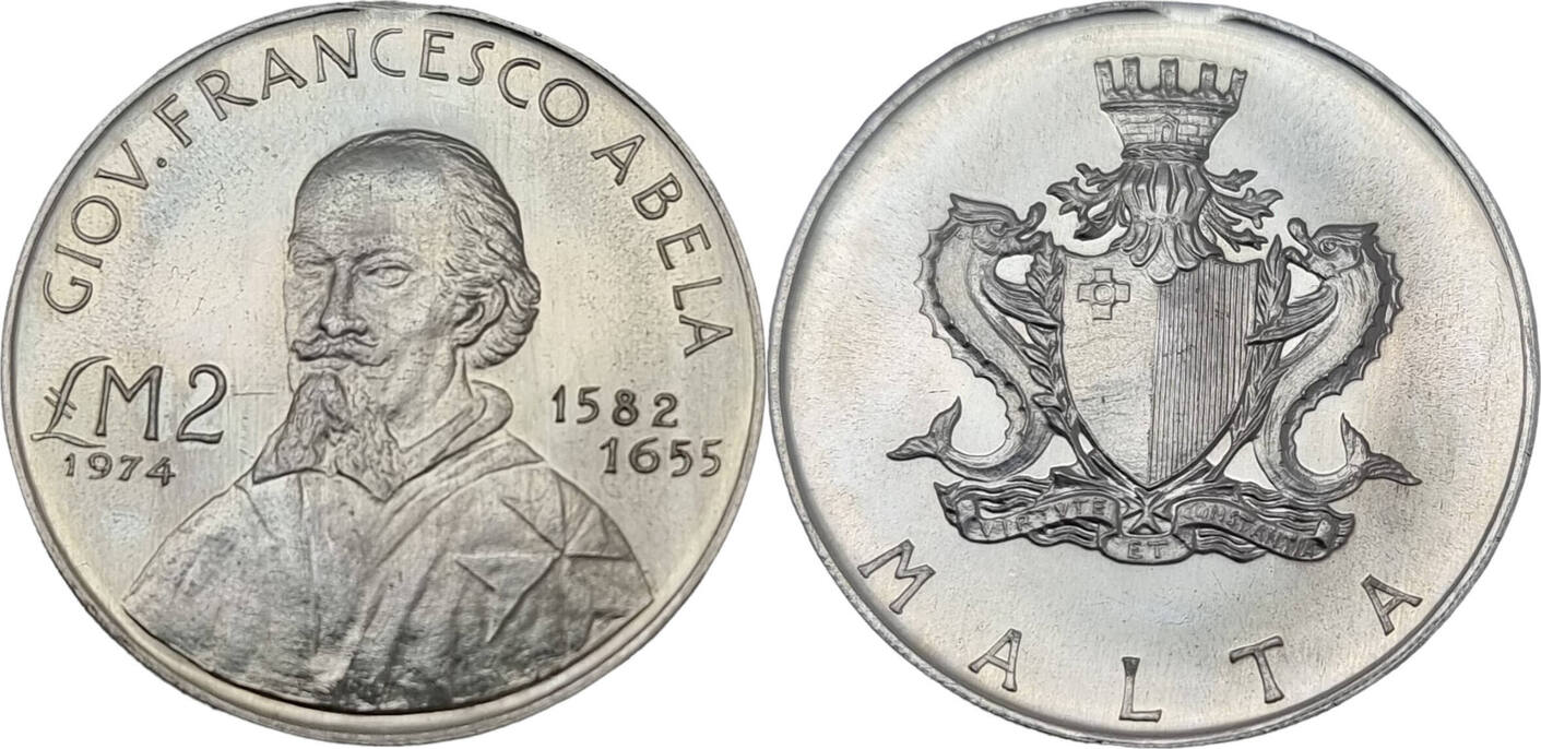 Malta 2 Lira (Malta Pound) 1974 Giovanni Francesco Abela vz-st | MA-Shops