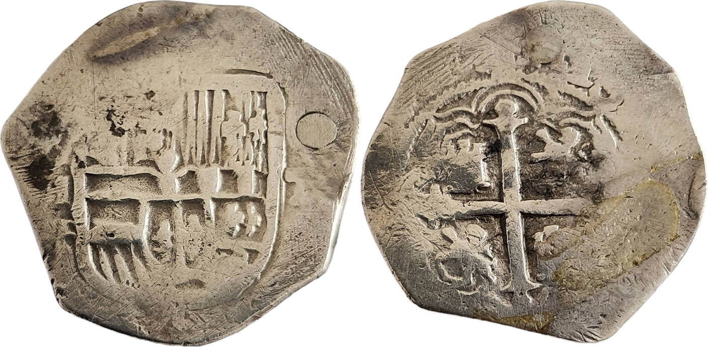 Spanien 2 Reales o. J Cob Money (Schiffsgeld), Phillipe IV 1621 bis 1665 s-ss | MA-Shops