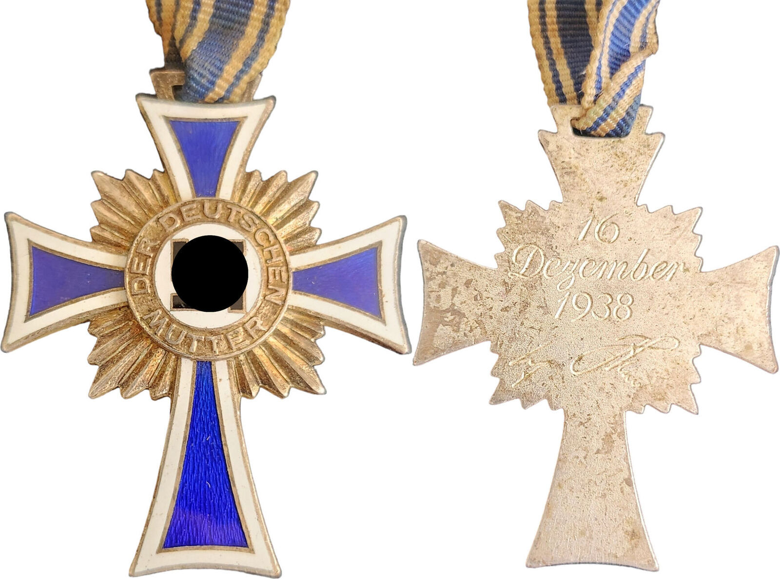 Drittes Reich Mutterkreuz 1938 in Silber am Band ss-vz | MA-Shops