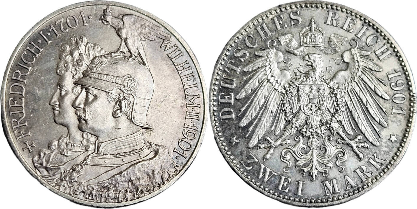 Kaiserreich 2 Mark 1901 A Preußen - Wilhelm II. 1888 - 1918 200 Jahre ...