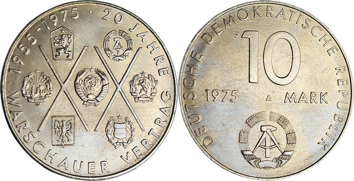 DDR 10 Mark 1975 20 Jahre Warschauer Vertrag vz-st | MA-Shops