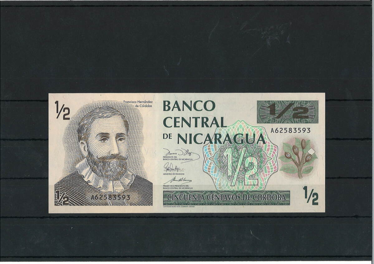 Nicaragua 1/2 Cordoba 1991 Banknote / Geldschein unc | MA-Shops