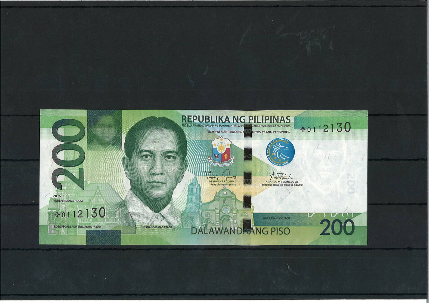 Philippinen 200 Piso 2015 Banknote / Geldschein unc | MA-Shops