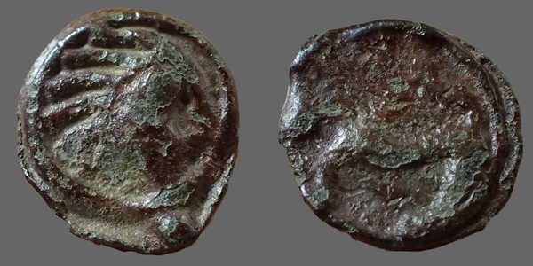 potin SENONES, SENONS au long nez, cheval à gauche, 18mm, 3,67 grms, LT ...