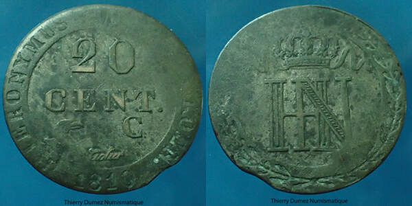 Allemagne, Deutschland, Wesphalen, Wesphalie 20 centimes Westphalen ...