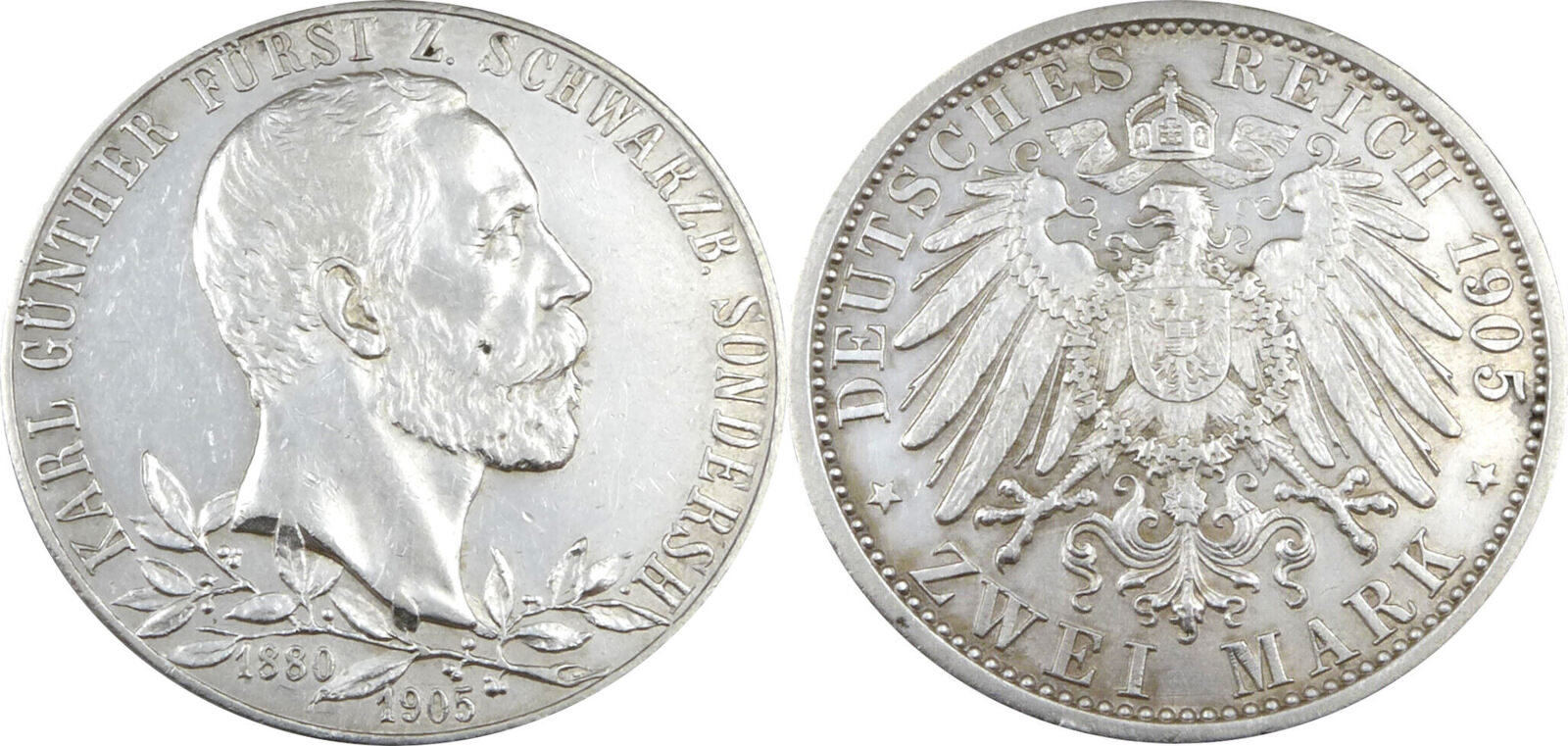 2 Mark 1905 (A) Karl Günther (1880-1909) - Fürst zu Schwarzburg-Sondershausen - J.169a vz | MA-Shops