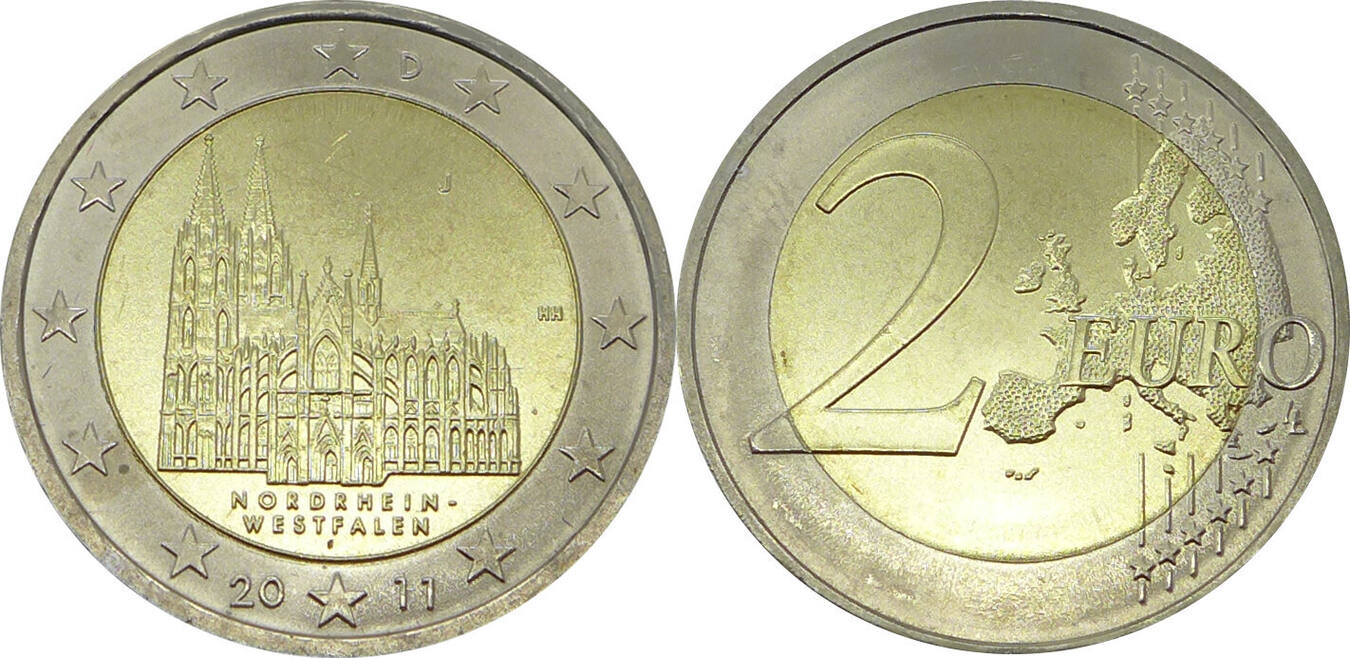 Bundesrepublik Deutschland / BRD 2 Euro 2011 J Zwei Euro - Kölner Dom ...
