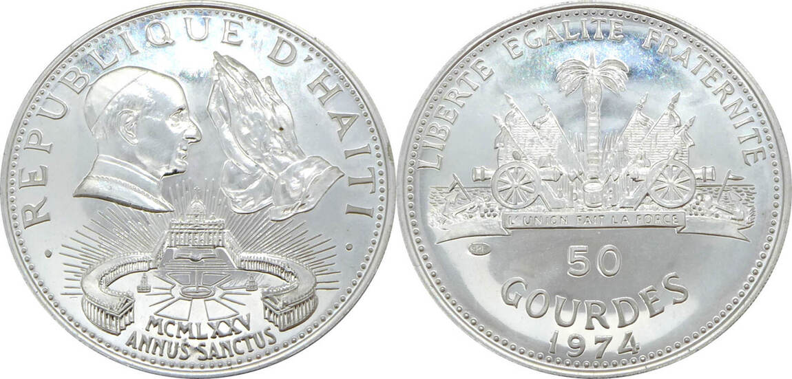 1974 Republique D'Haiti - 50 Gourdes - Papst Paul VI. - Heiliges Jahr ...