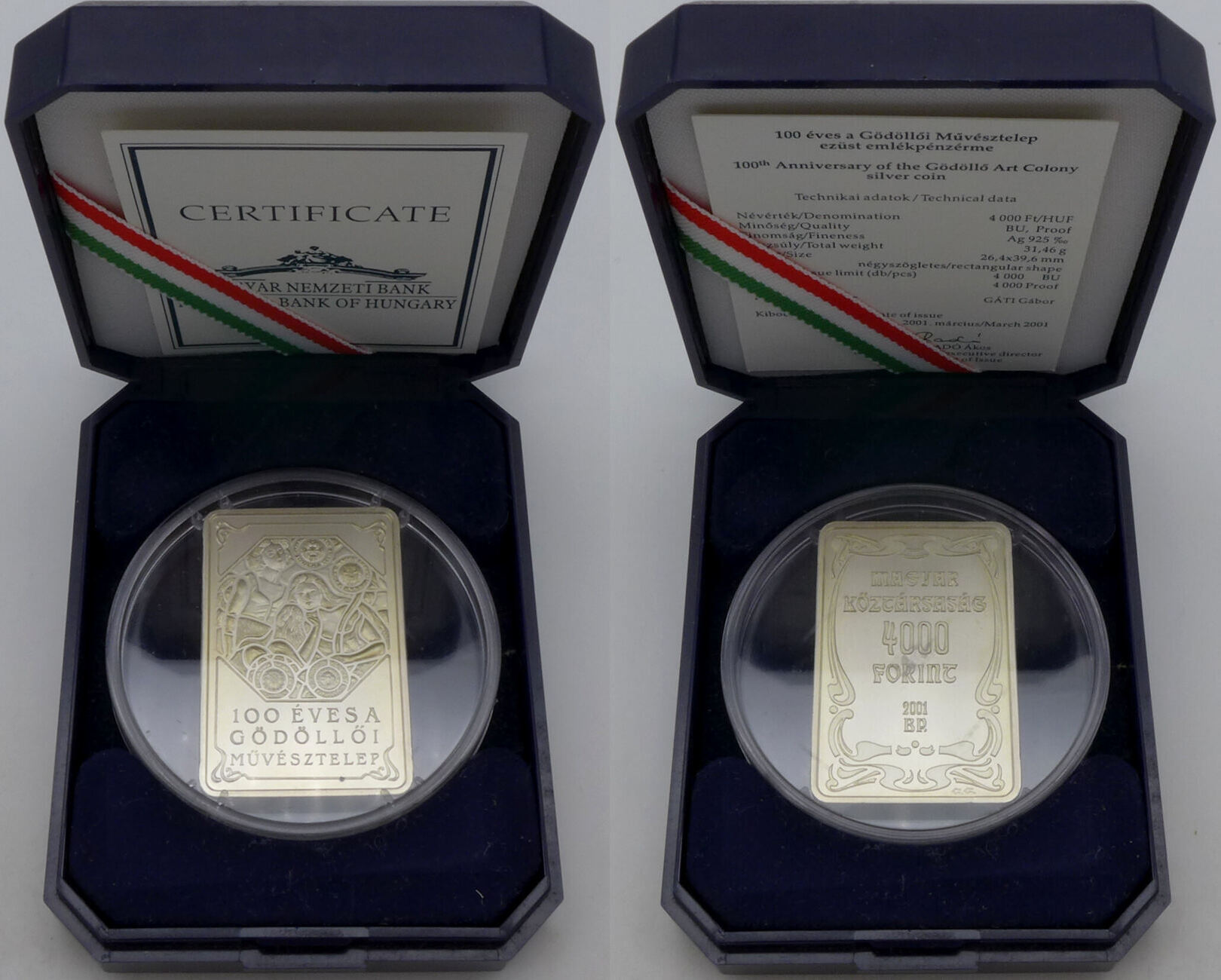 Ungarn 4000 Forint 2001 100th Anniversary Of The G d ll Art Colony