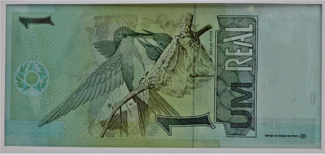 Brasilien 1 Real + 1 Real 1994 Illustration der brasilianischen ...