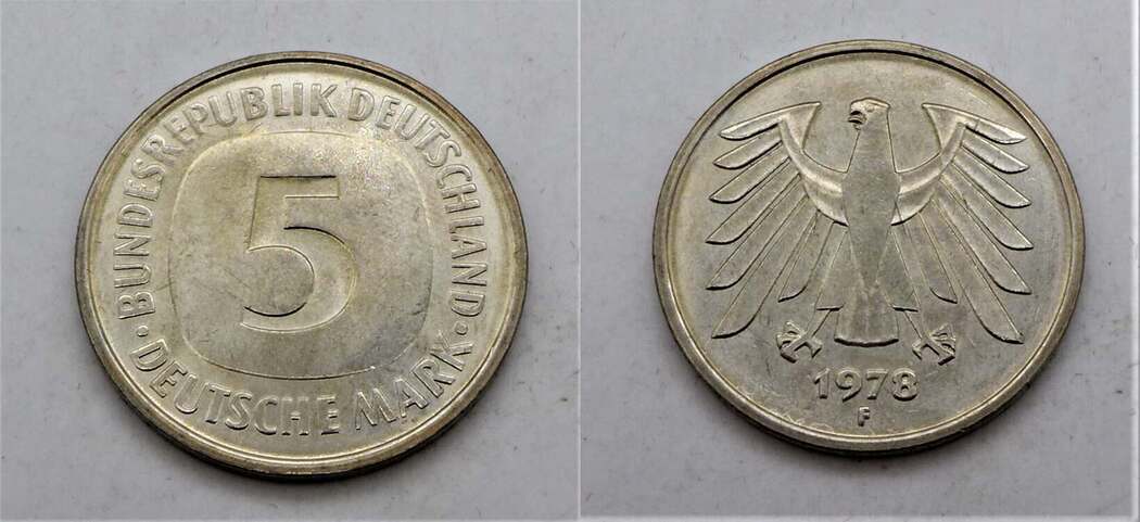 Bundesrepublik Deutschland / BRD 5 Deutsche Mark 1978 F Fünf Mark ...