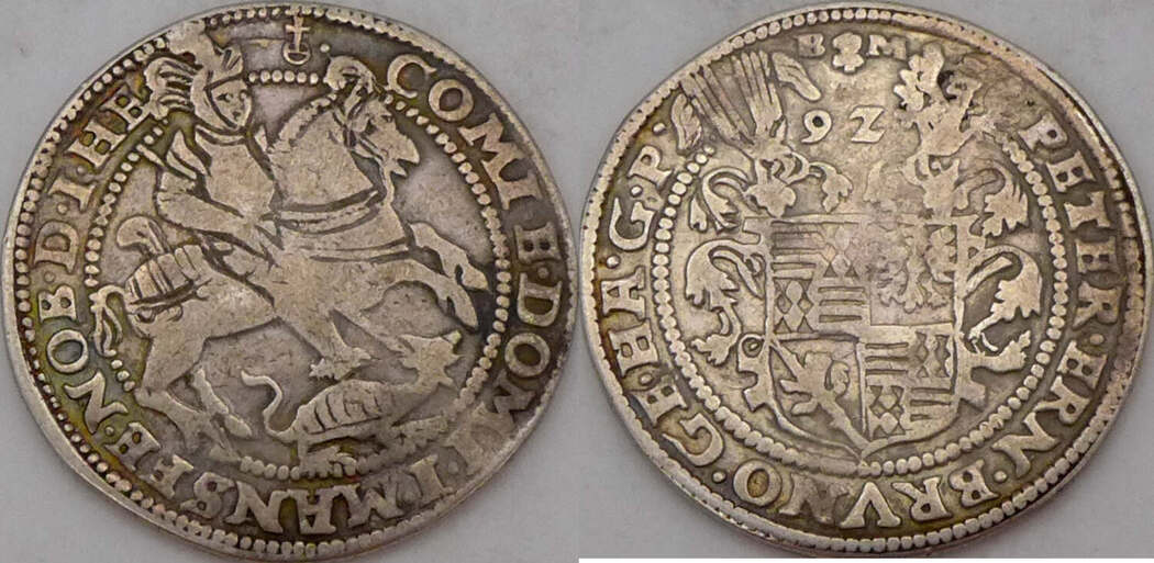 Mansfeld - Vorderortische Linie zu Friedeburg Taler 1592 Graf Peter ...